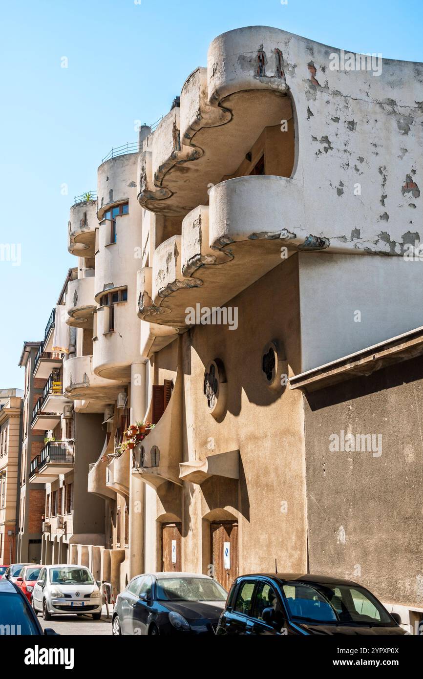 Civitavecchia Italy,Via Raffaele Cadorna,unique architecture,curved ...