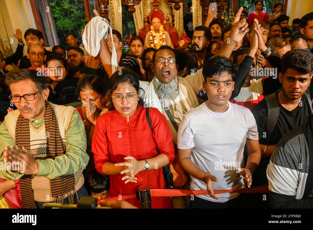 KOLKATA, INDIA - DECEMBER 1: ISKCON devotees during a special prayer ...