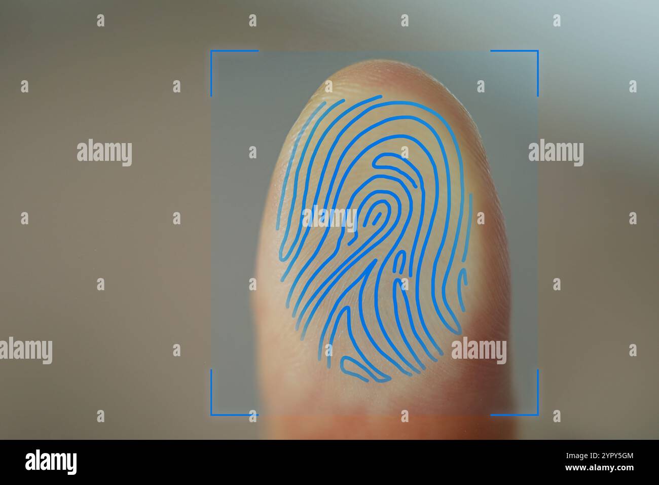 Man scanning fingerprint, closeup. Friction ridges pattern Stock Photo ...