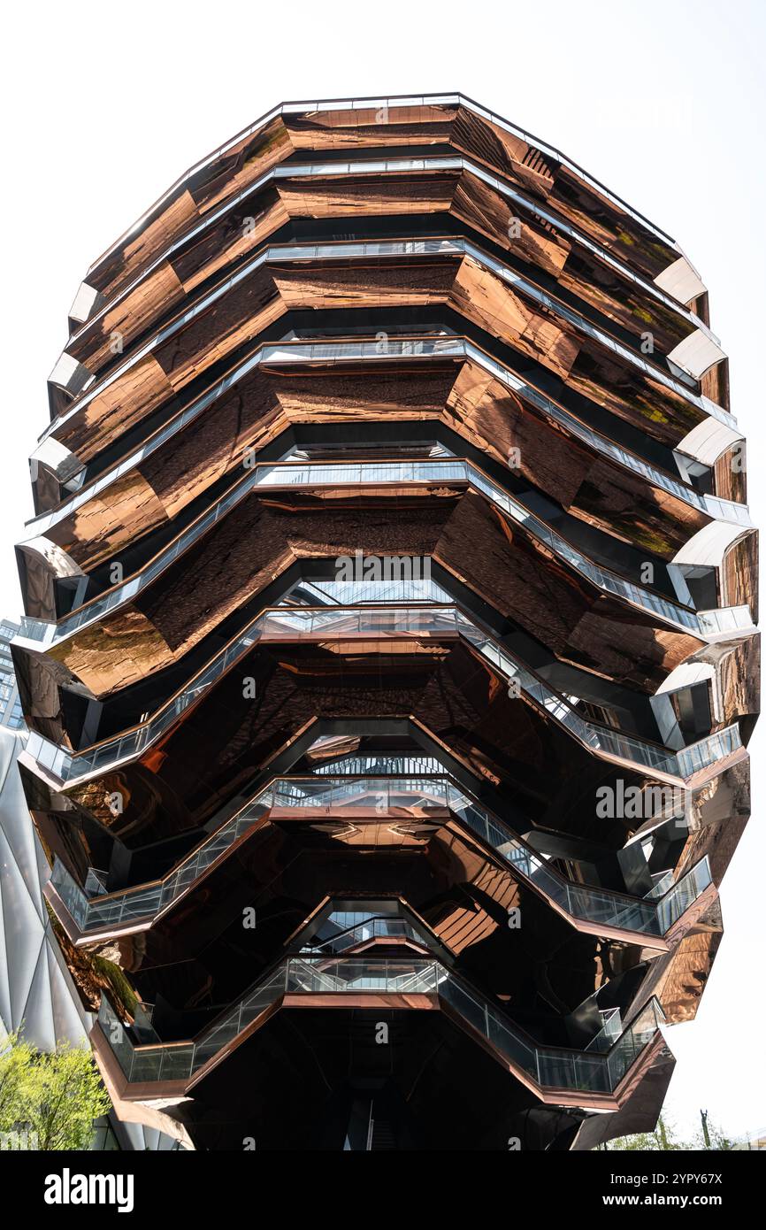 New York City, USA - April 28, 2024: Vessel building in Hudson Yards in ...