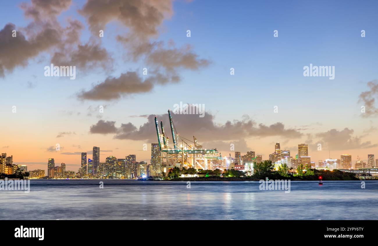 Cityscape landscape. Florida panorama. Skyscraper architecture of Miami ...