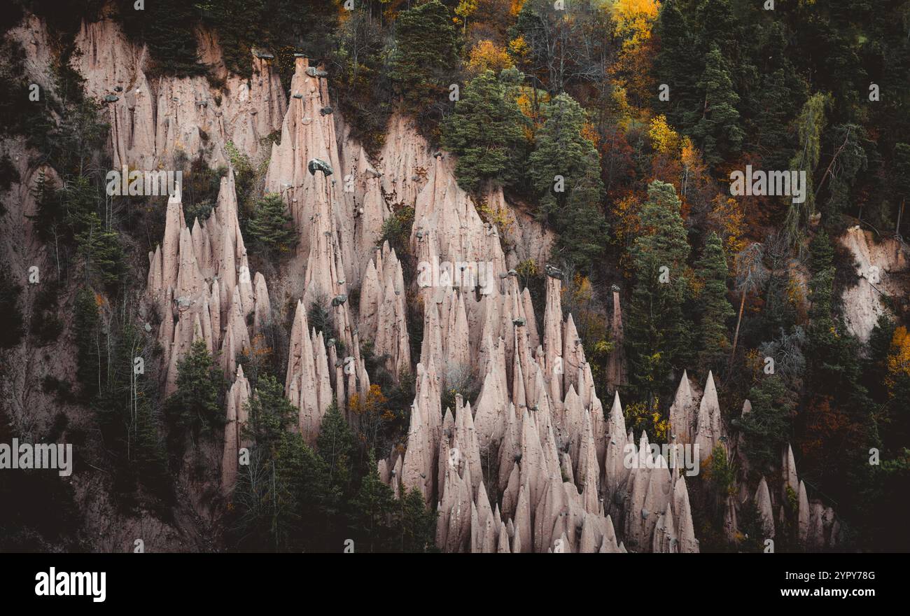 Earth Pyramids Nestled in Pine Forest: Unique and Picturesque Scene in ...