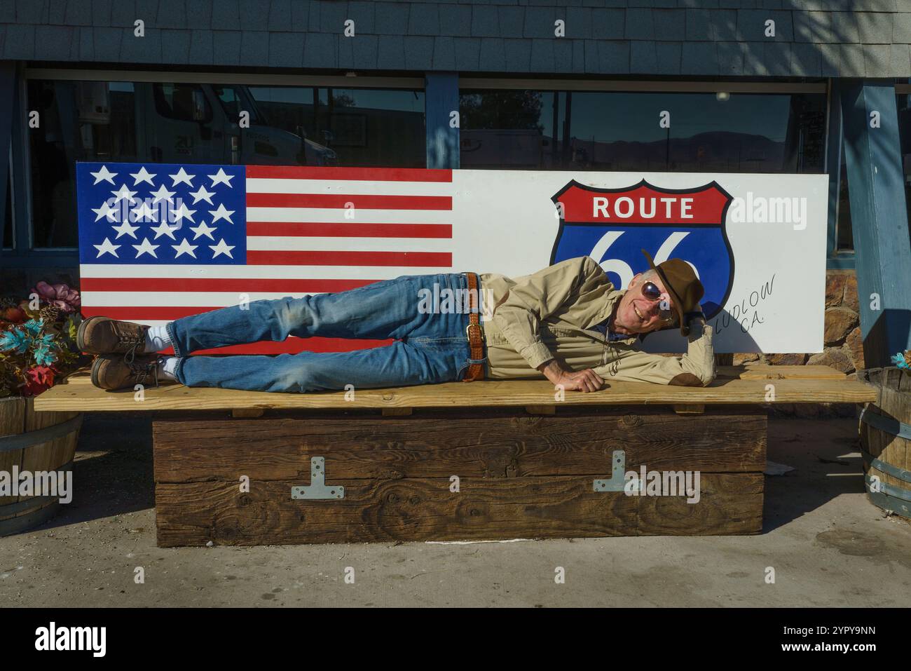 OCT 2020, LUDLOW, CA, USA - Photographer with mask, Joe Sohm, poses on ...