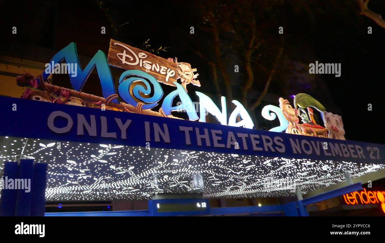 Los Angeles, California, USA 30th November 2024 Disney Moana 2 Bus Stop ...