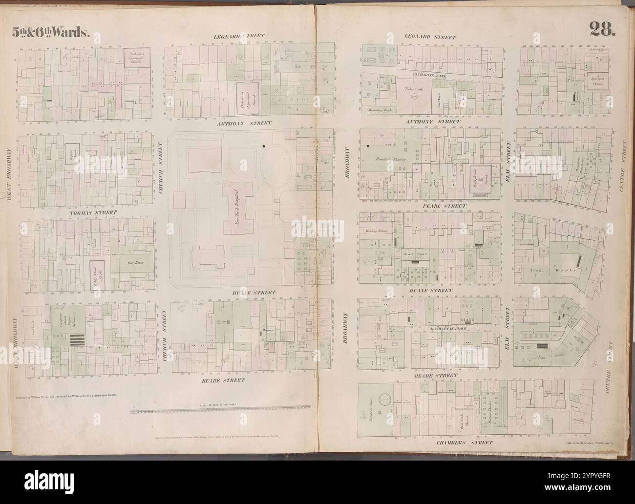 Map bounded by Leonard Street, Centre Street, Chambers Street, Broadway ...