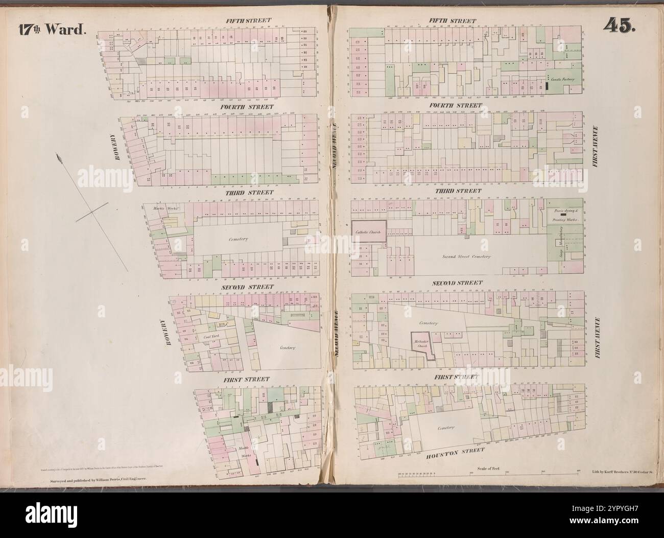 Map bounded by Fifth Street, First Avenue, Houston Street, Bowery ...