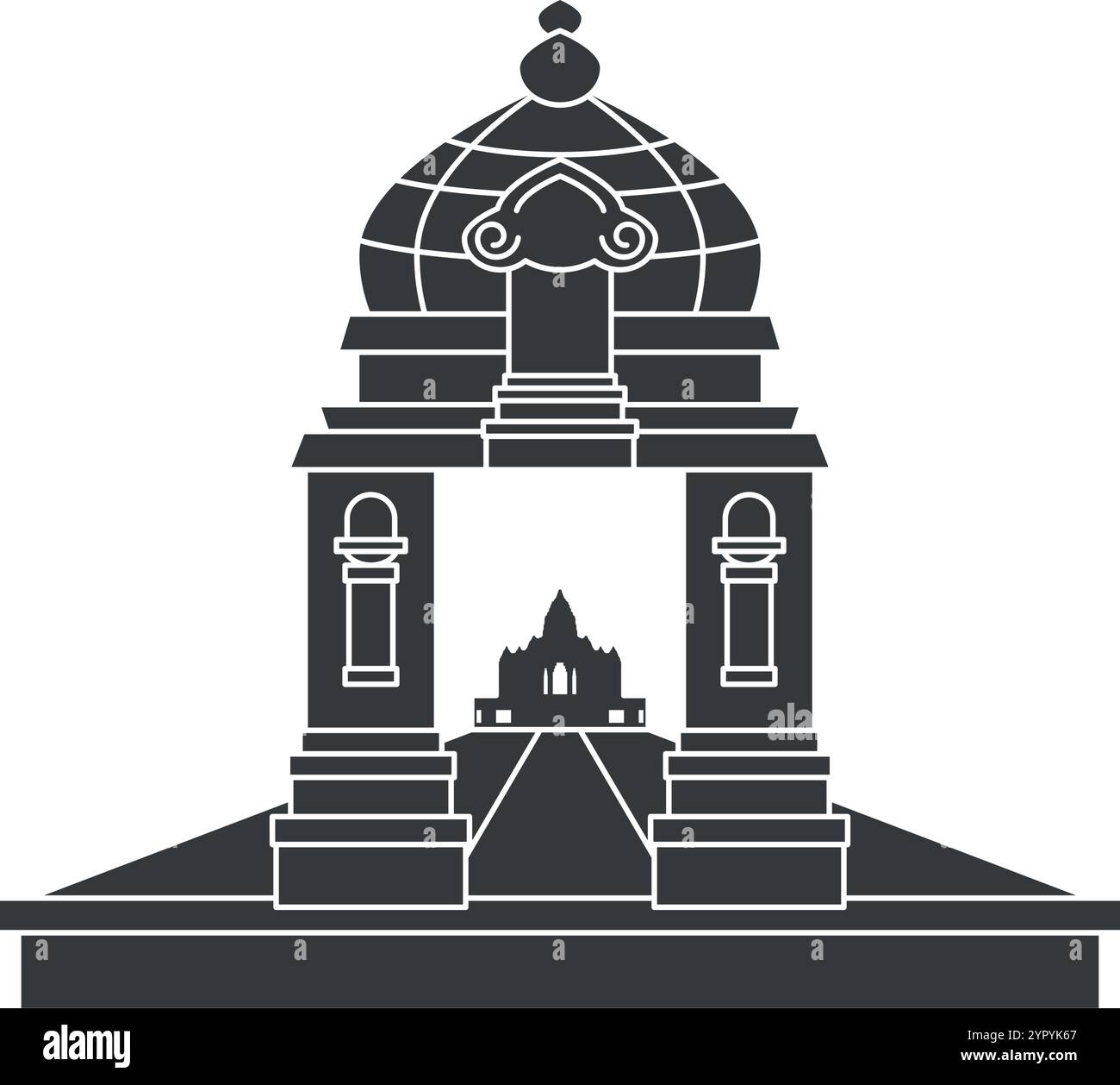 Hindu Temple Clipart Black And White Hindu Indian Temple Black And