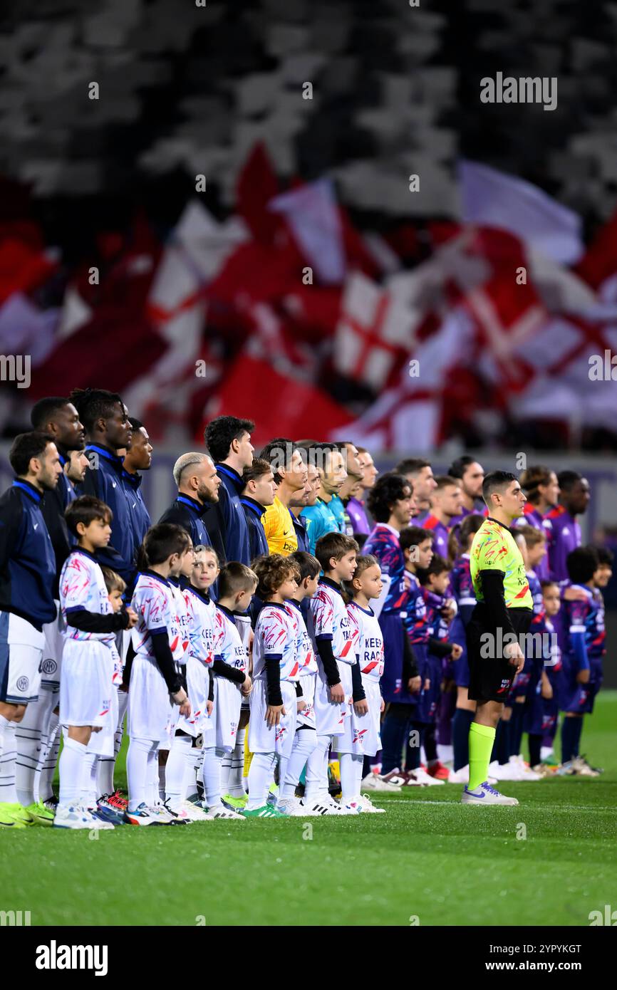 Teams line ups during the Serie A football match between ACF Fiorentina ...