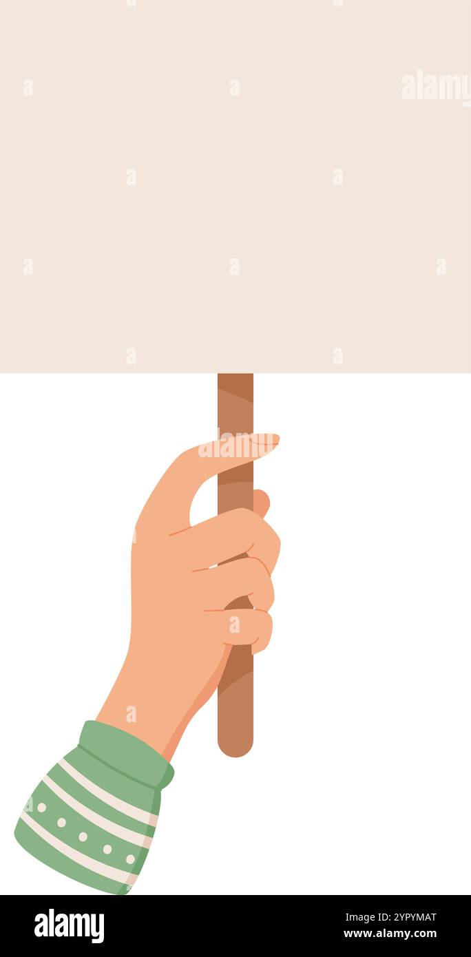 Man Hand Holds Sign Stock Vector Image & Art - Alamy