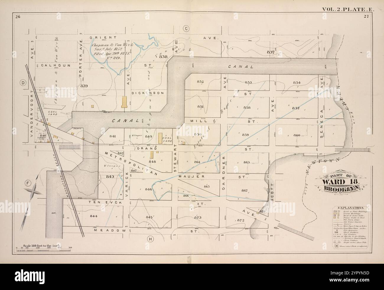 Map bound by Orient Ave., City Line, Meadow St., Canal, Vandervoort Ave ...
