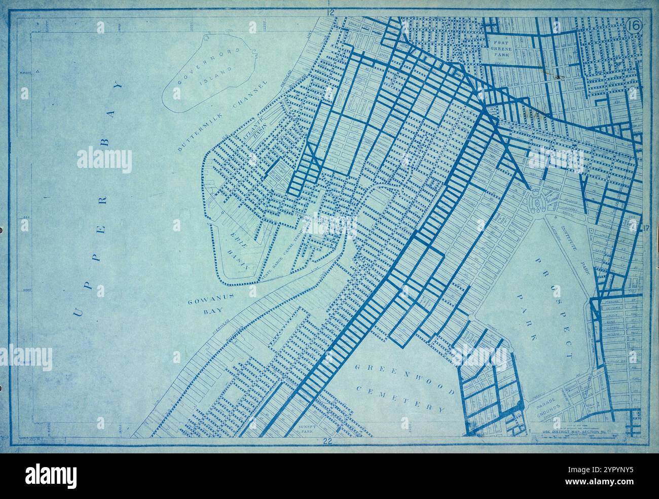 Use District Map Section No. 16 1916 by New York (N.Y.). Board of ...