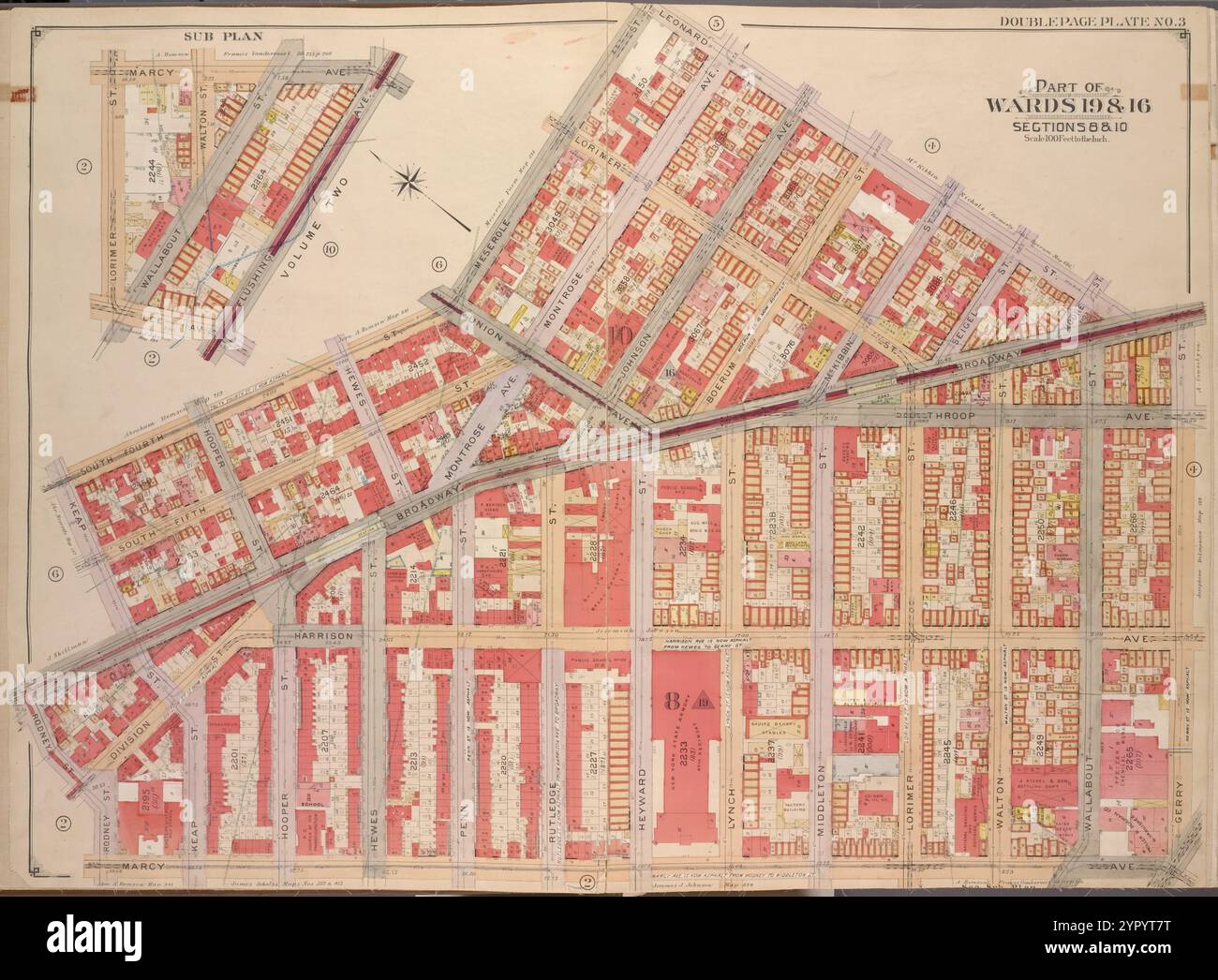 Brooklyn, Vol. 3, Double Page Plate No. 3; Part of Wards 19 & 16 ...