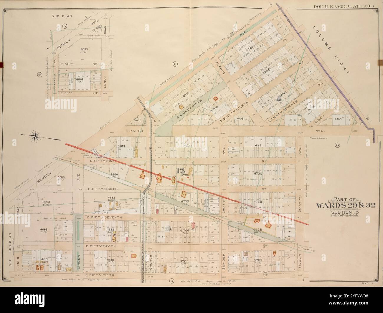 Brooklyn, Vol. 5, Double Page Plate No. 7; Part of Wards 29 & 32 ...