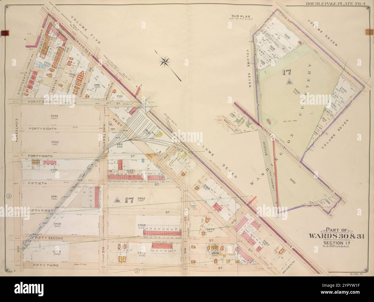 Brooklyn, Vol. 6, Double Page Plate No. 4; Part of Wards 30 & 31 ...