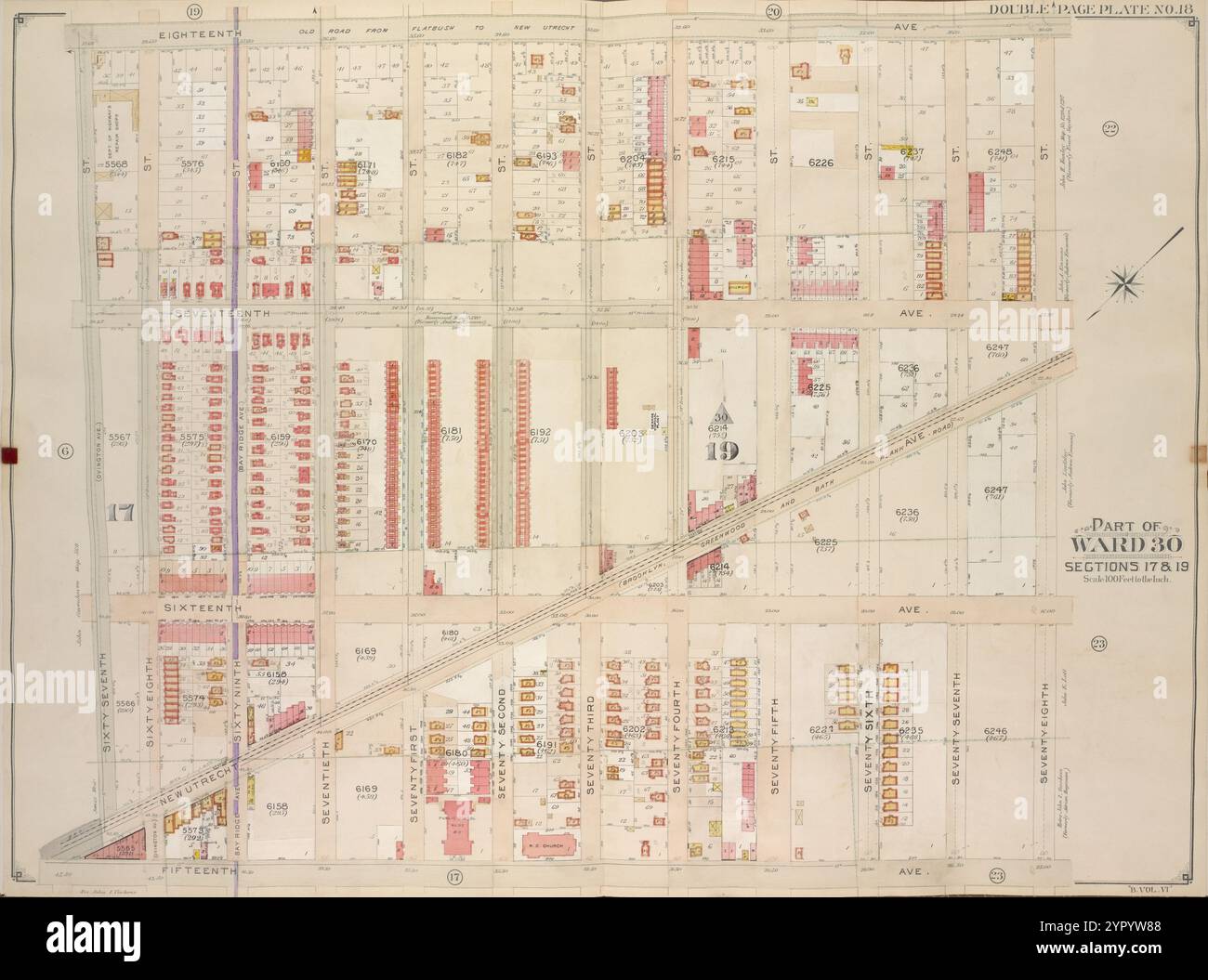 Brooklyn, Vol. 6, Double Page Plate No. 18; Part of Ward 30, Sections ...
