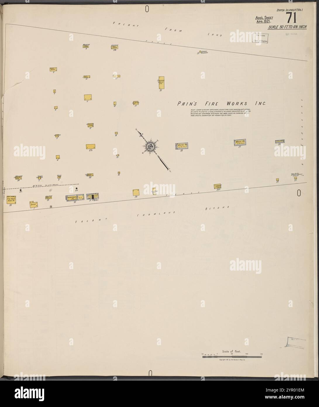 Staten Island, V. 1, Plate No. 71 [Map bounded by Pain's Fire Works Inc ...