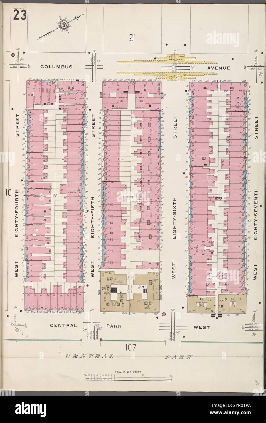 Manhattan V. 7, Plate No. 23 [Map bounded by Columbus Ave., W. 87th St ...
