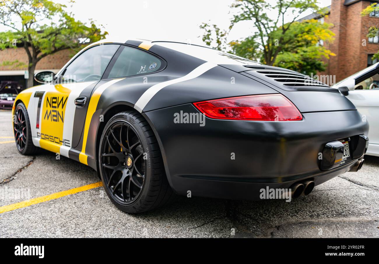 Chicago, Illinois - September 29, 2024: Porsche 911 Carrera S yellow ...