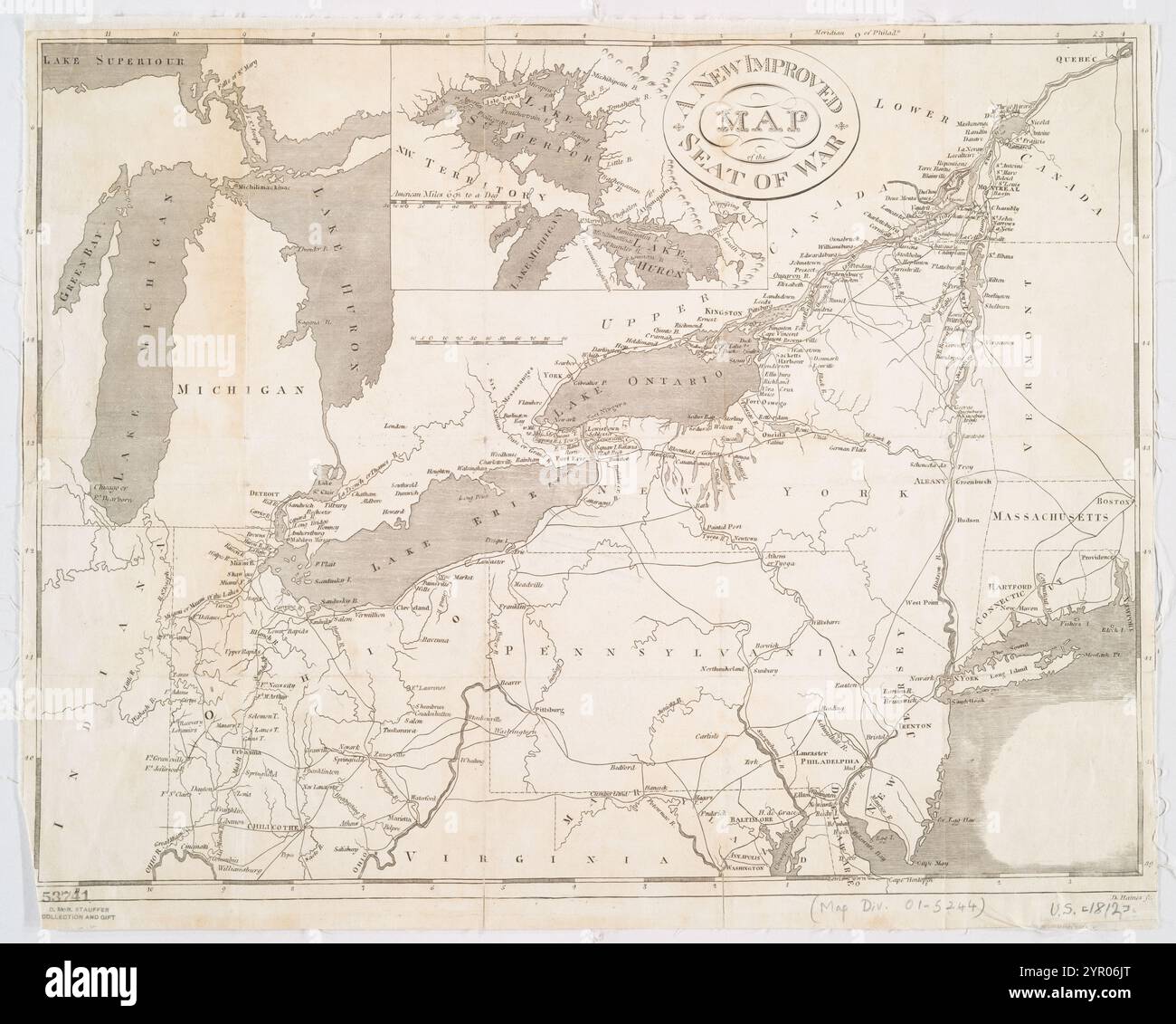 A New improved map of the seat of war 1817 by Haines, D Stock Photo - Alamy