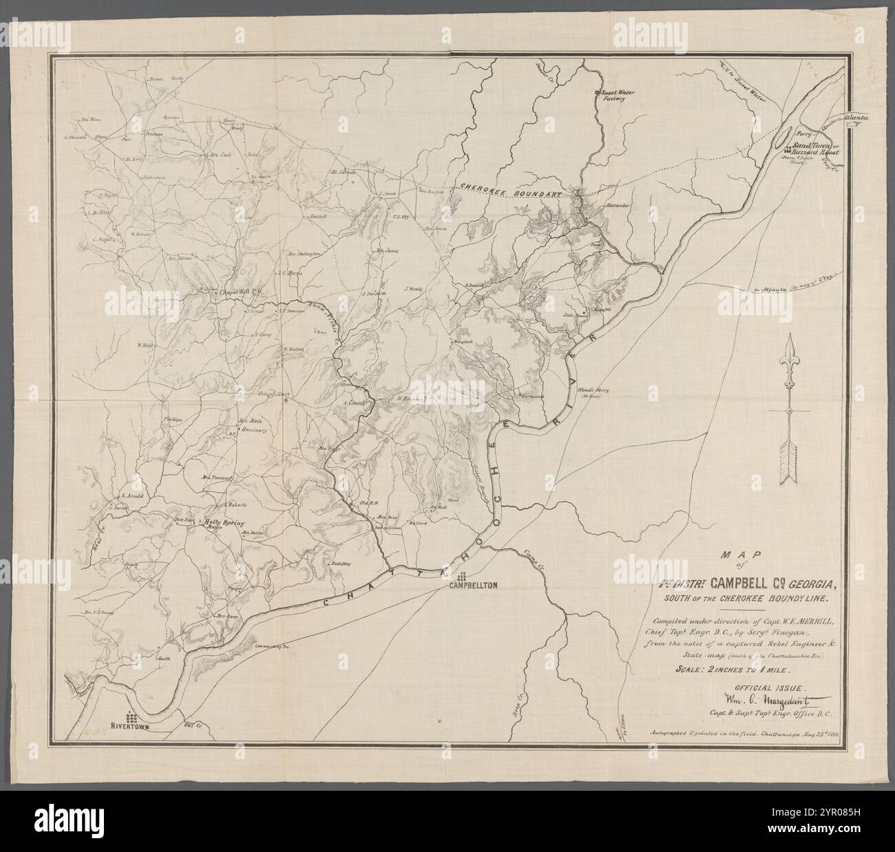 Map of first district, Campbell County, Georgia: south of the Cherokee ...