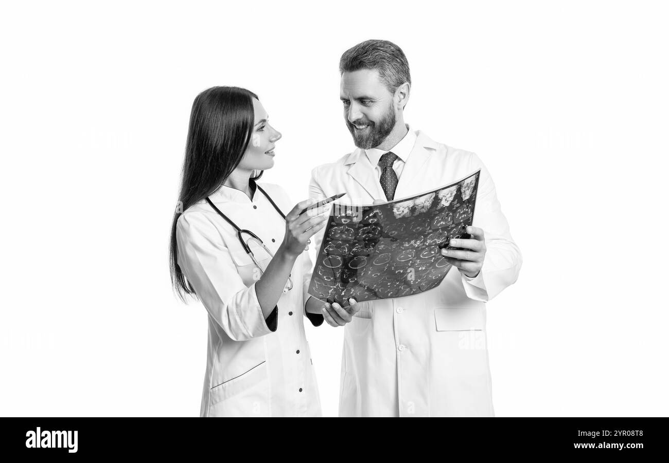 Two Medical discuss MRI Scans. doctor neurologist mri in studio. doctor ...