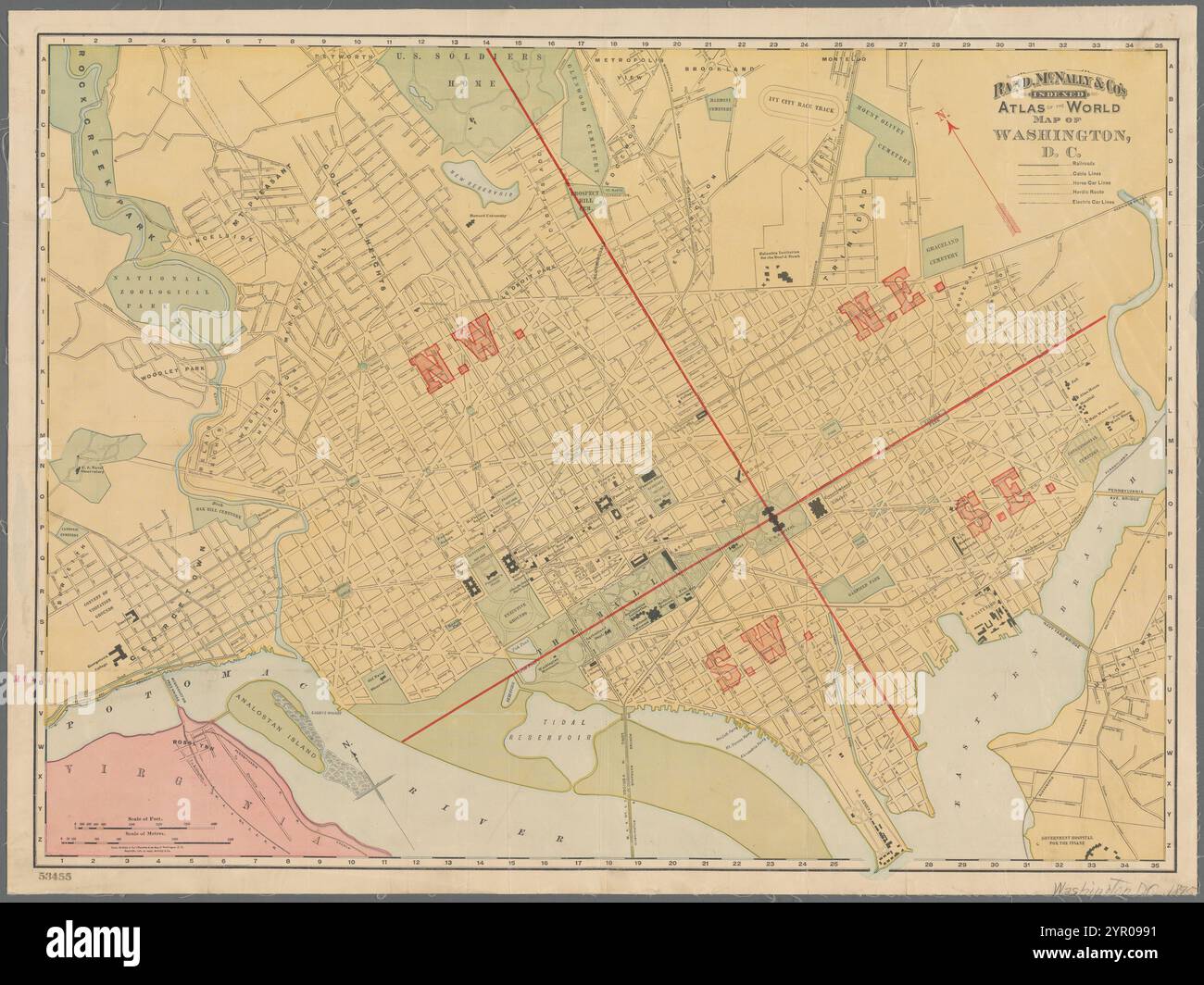 Rand, McNally & Co.'s indexed atlas of the world map of Washington D.C ...