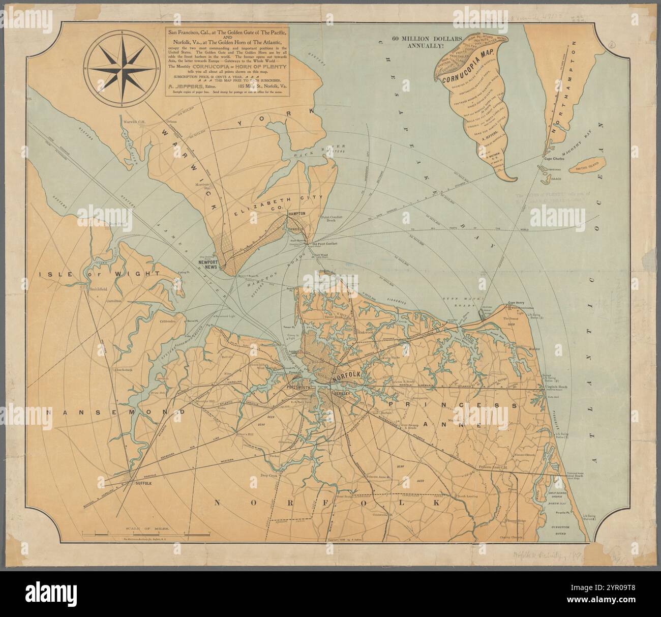 The Cornucopia map : showing 20 miles around Norfolk, Portsmouth ...