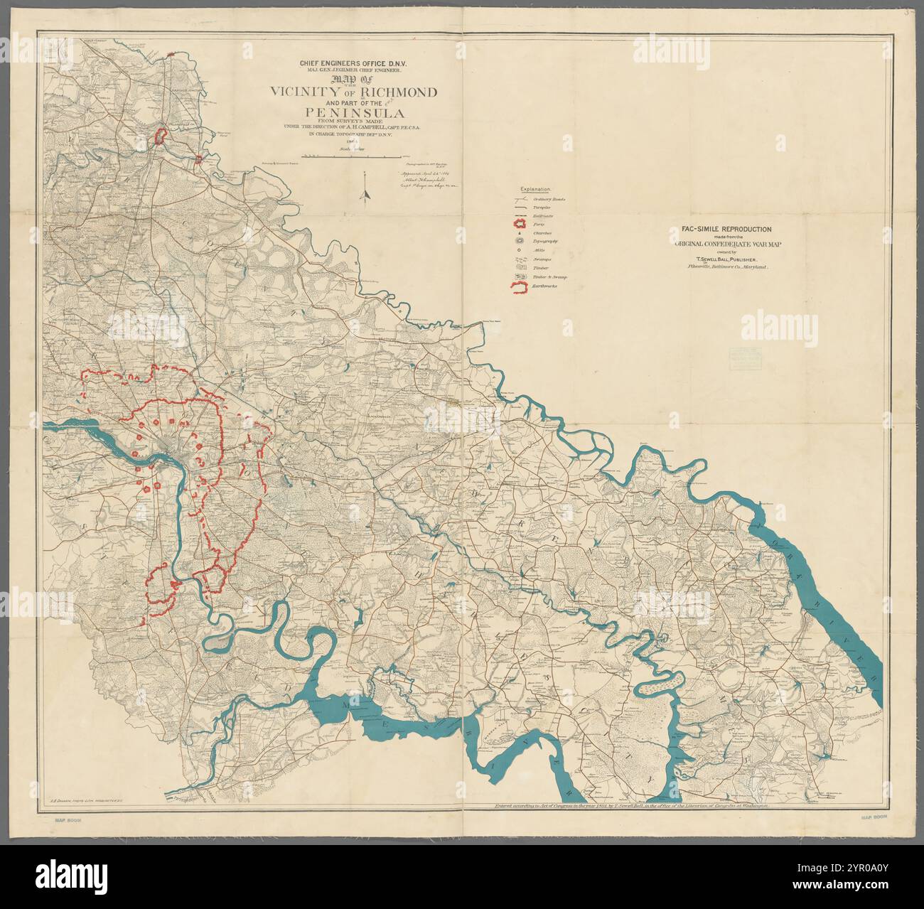 Map of the vicinity of Richmond and part of the Peninsula 1891 by ...