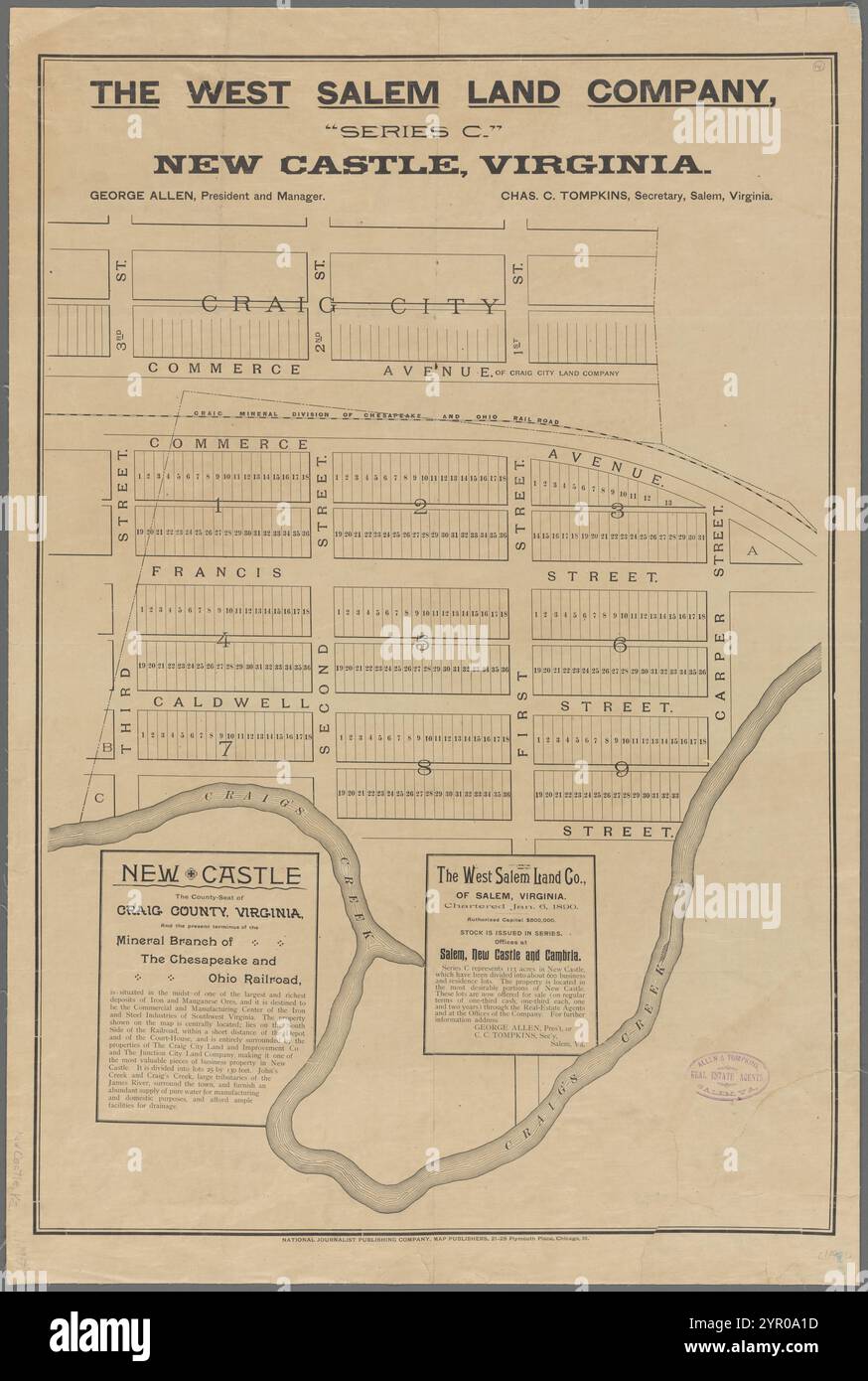 Map of new castle virginia hi-res stock photography and images - Alamy