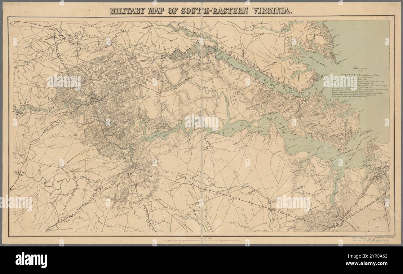 Military map of south-eastern Virginia 1864 Stock Photo - Alamy