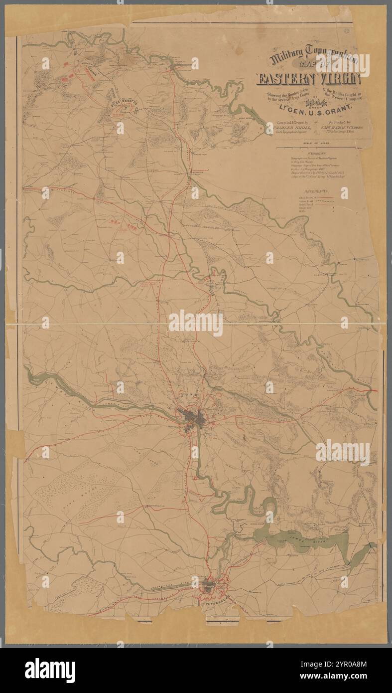 Military topographical map of eastern Virginia : showing the routes ...