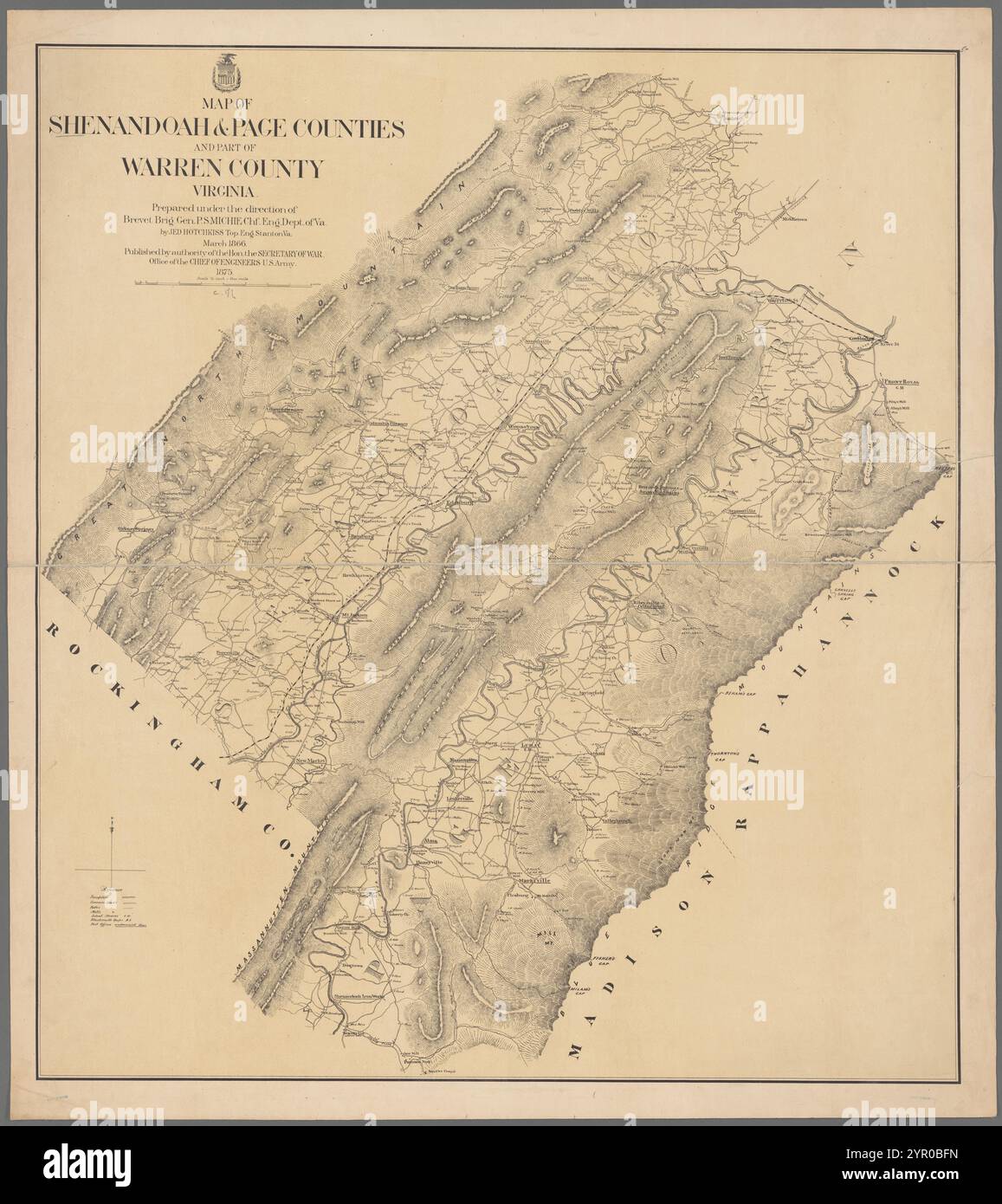 Map of Shenandoah & Page counties and part of Warren County, Virginia ...