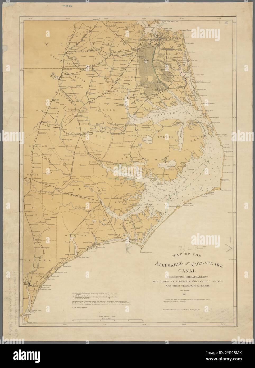Map of the Albemarle and Chesapeake Canal : connecting Chesapeake Bay ...