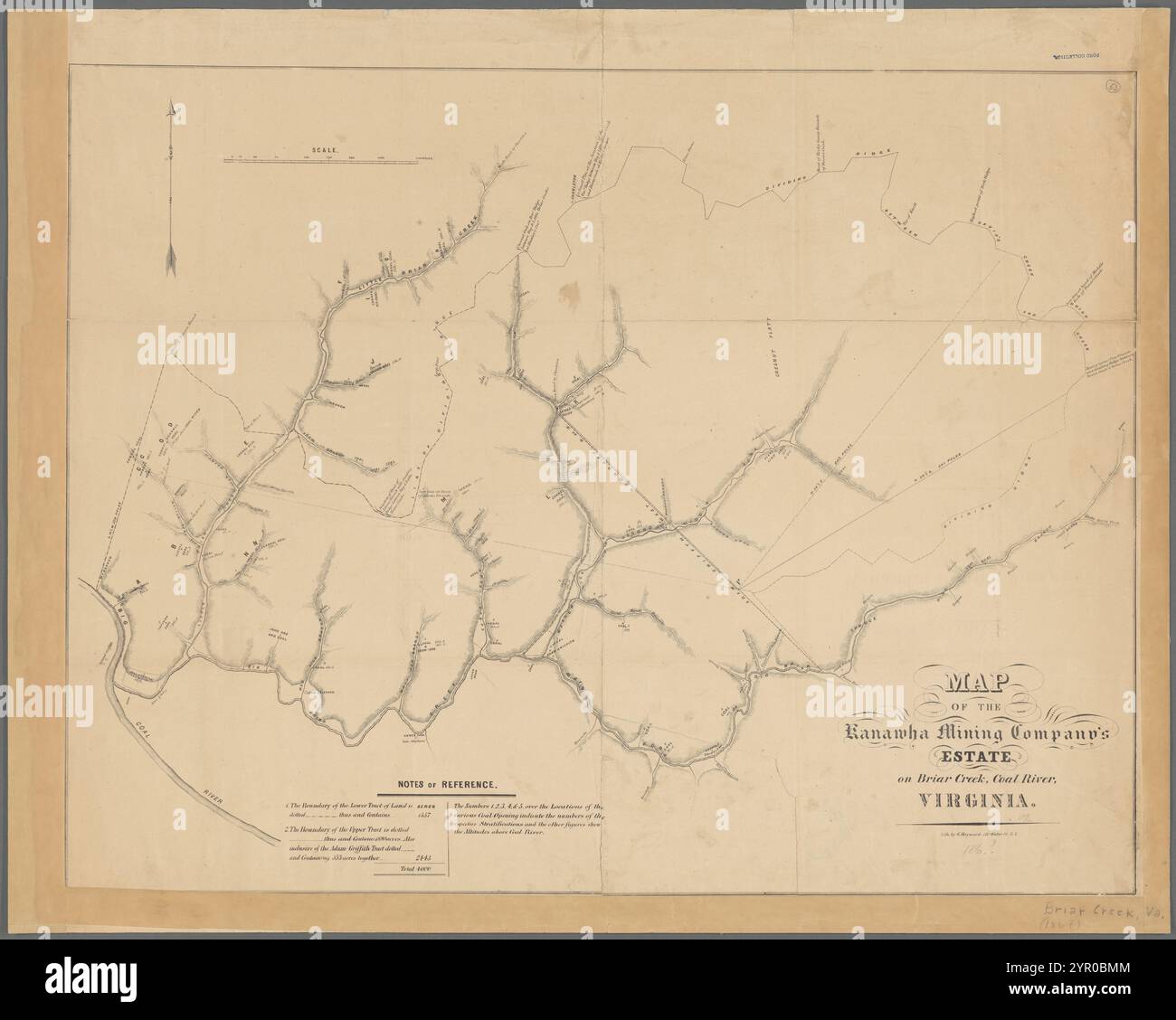 Map of the Kanawha Mining Company's estate on Briar Creek, Coal River ...