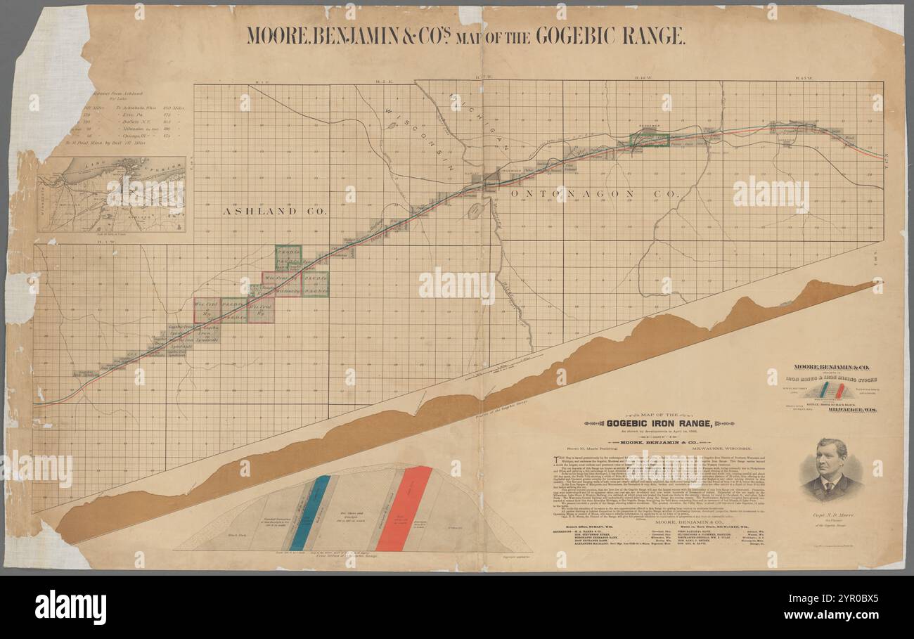 Map of the Gogebic Iron Range : as shown by developments to April 1st ...