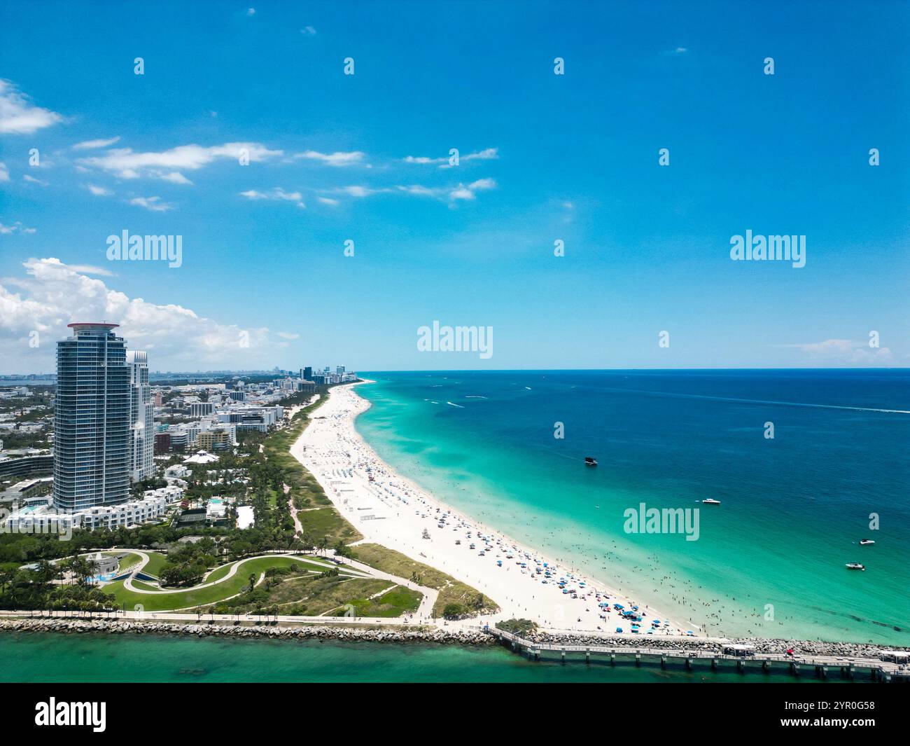 Miami cityscapes. Skyline of Miami Beach from top. Miami beach ...