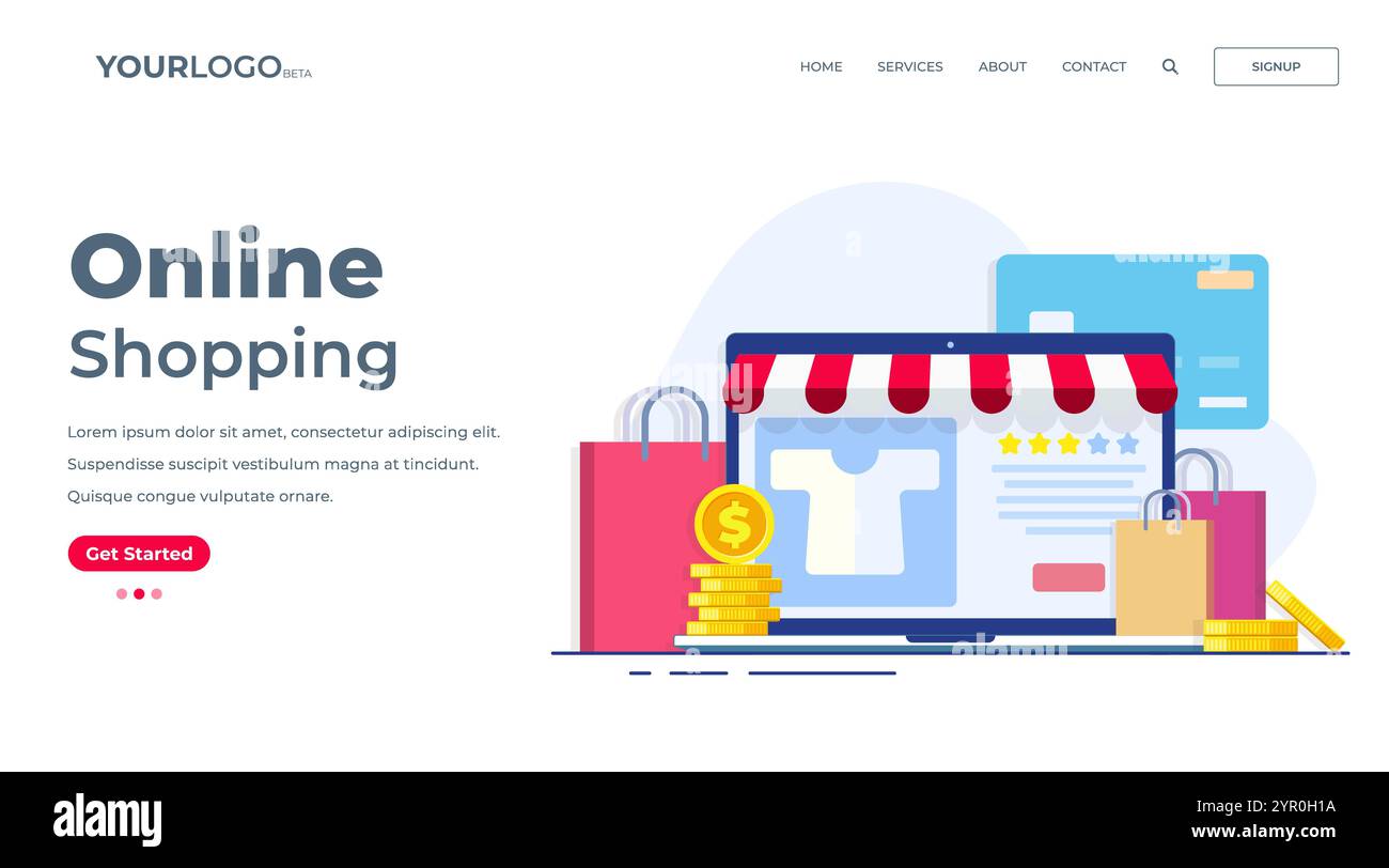 E commerce page Stock Vector Images - Alamy