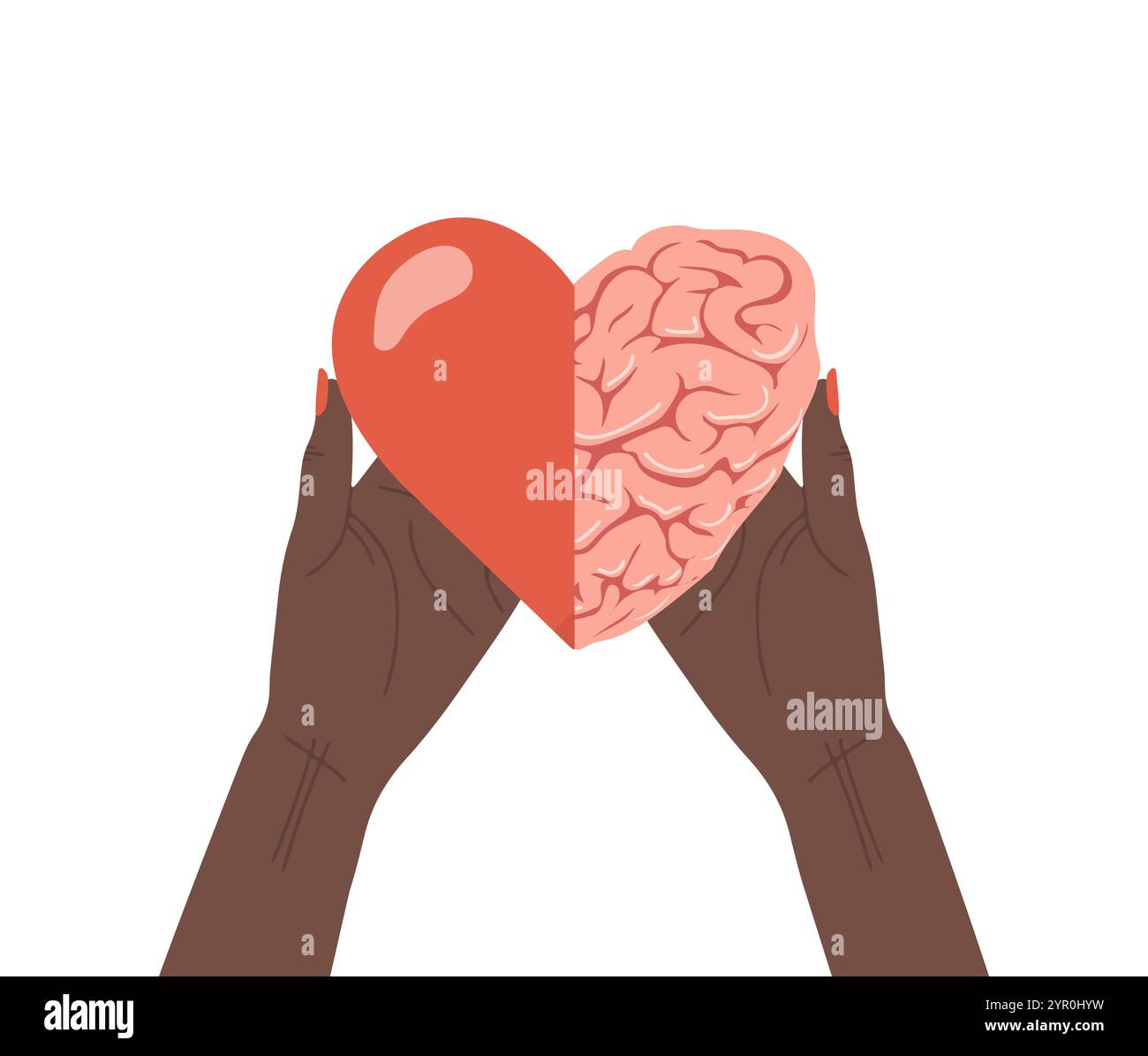 Heart and Brain connection. Rational reasonable and emotional choice ...