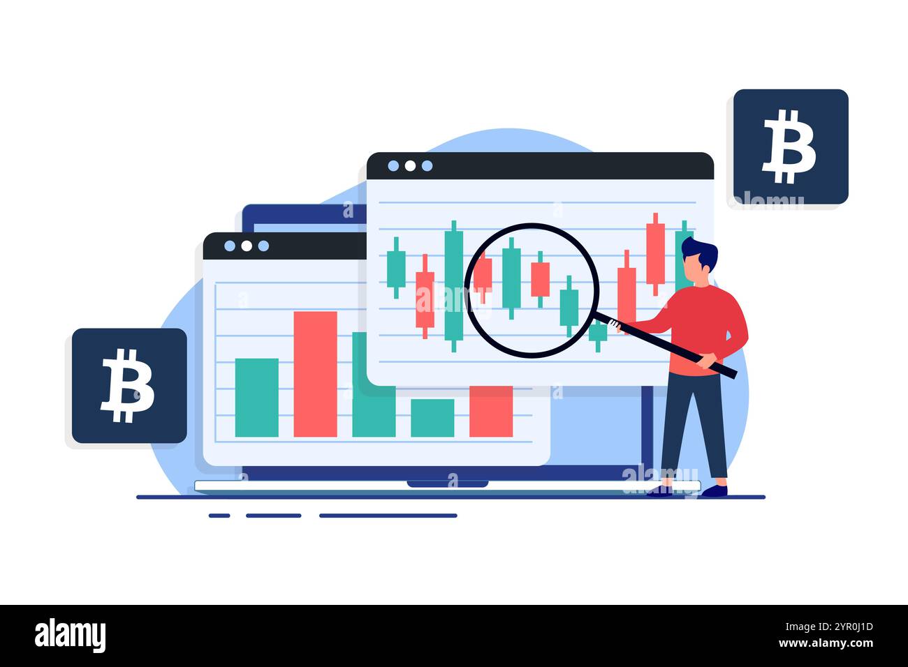 Crypto or stocks market graph and candlestick chart on laptop computer ... Crypto or stocks market graph and candlestick chart on laptop computer ...