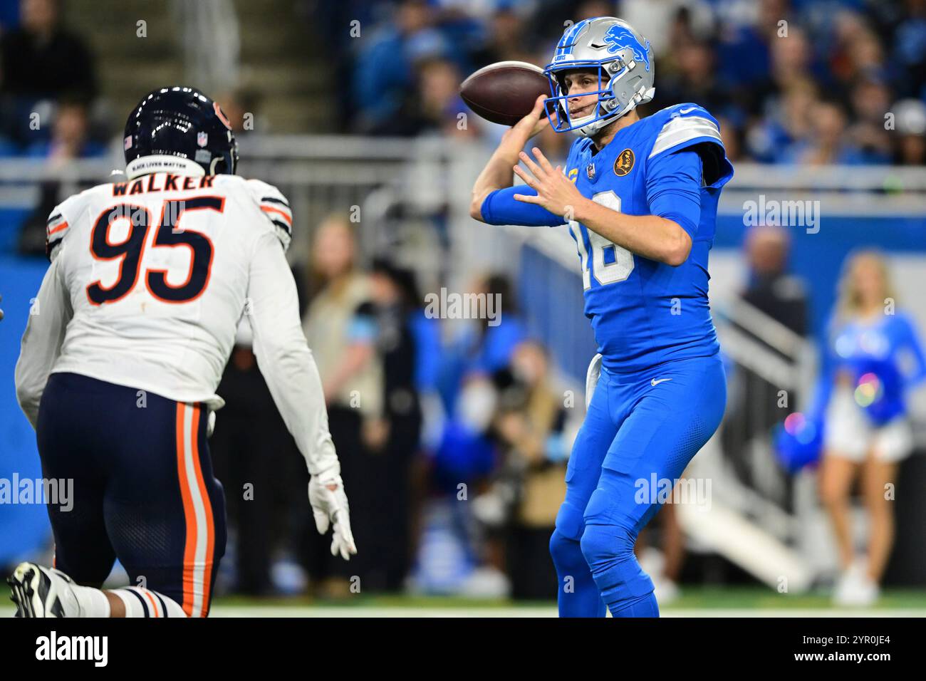 Detroit Lions quarterback Jared Goff throws a pass during the second ...