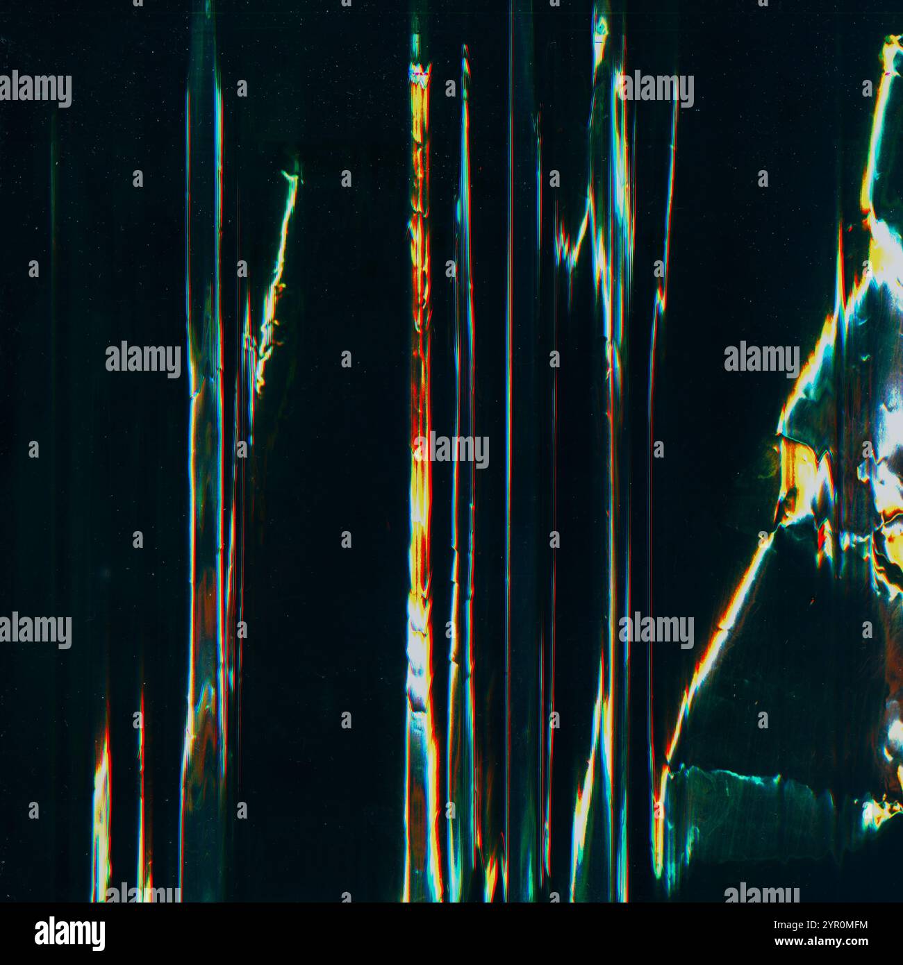 Glitch overlay. Distortion noise. Digital artifacts. Green orange white ...