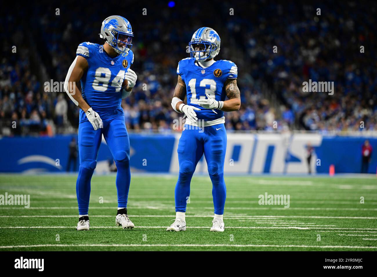 Detroit Lions safety Loren Strickland (24) and running back Craig ...