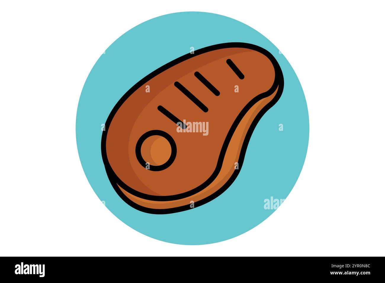 Steak icon. colored outline icon style. icon related to meal. food ...