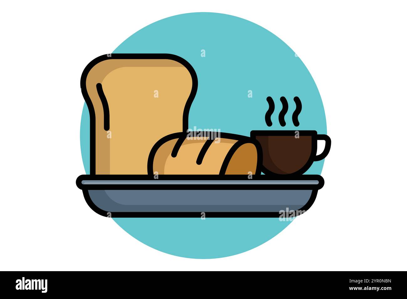 Breakfast icon. colored outline icon style. icon related to meal. food ...