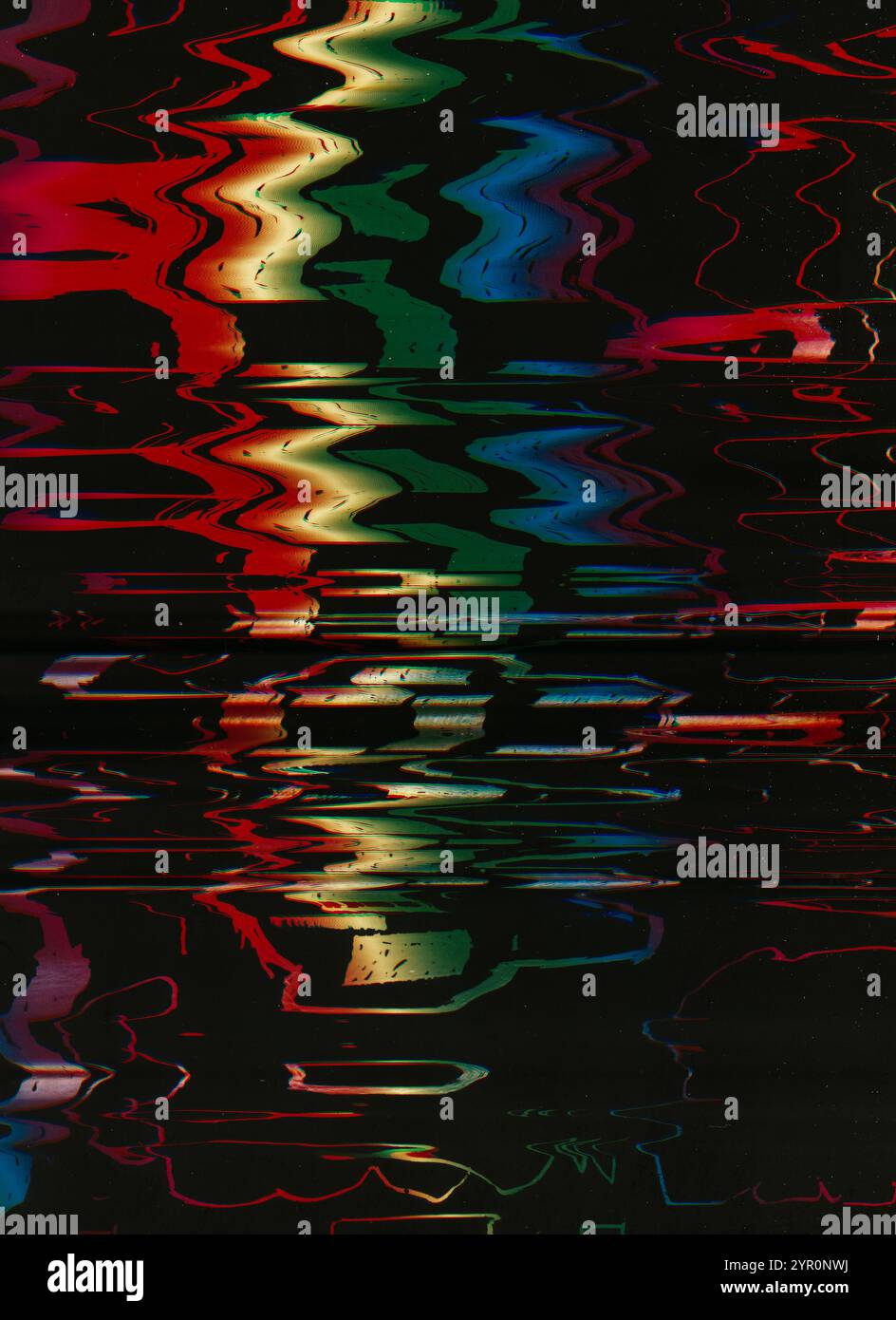 Glitch noise. Color distortion overlay. Analog frequency. Rainbow ...