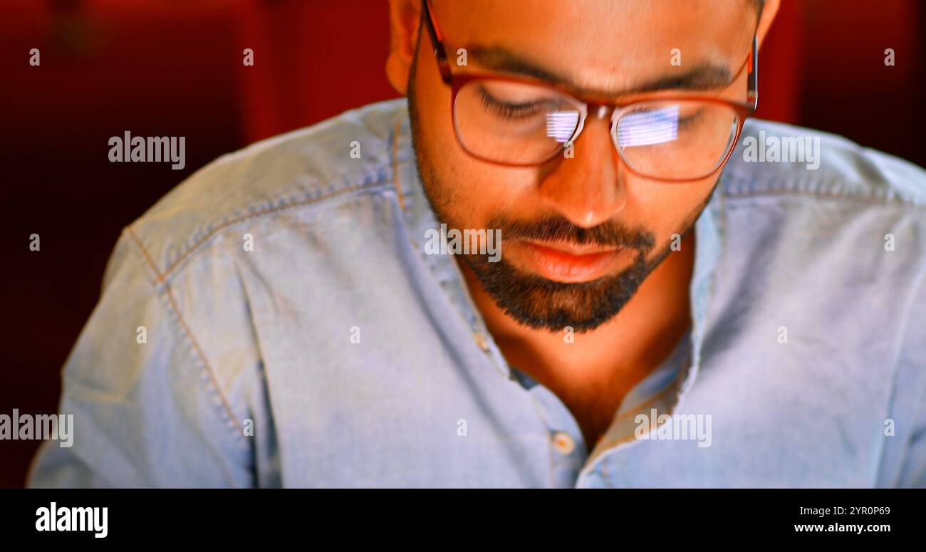 Close-up of executive working at desk in office Stock Photo - Alamy