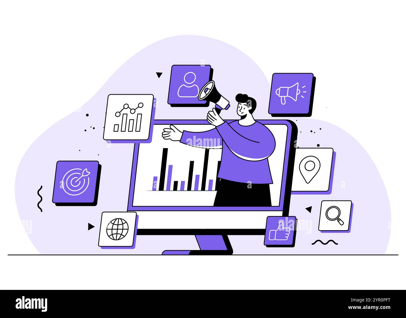 Video marketing analytics analysis Stock Vector Images - Alamy