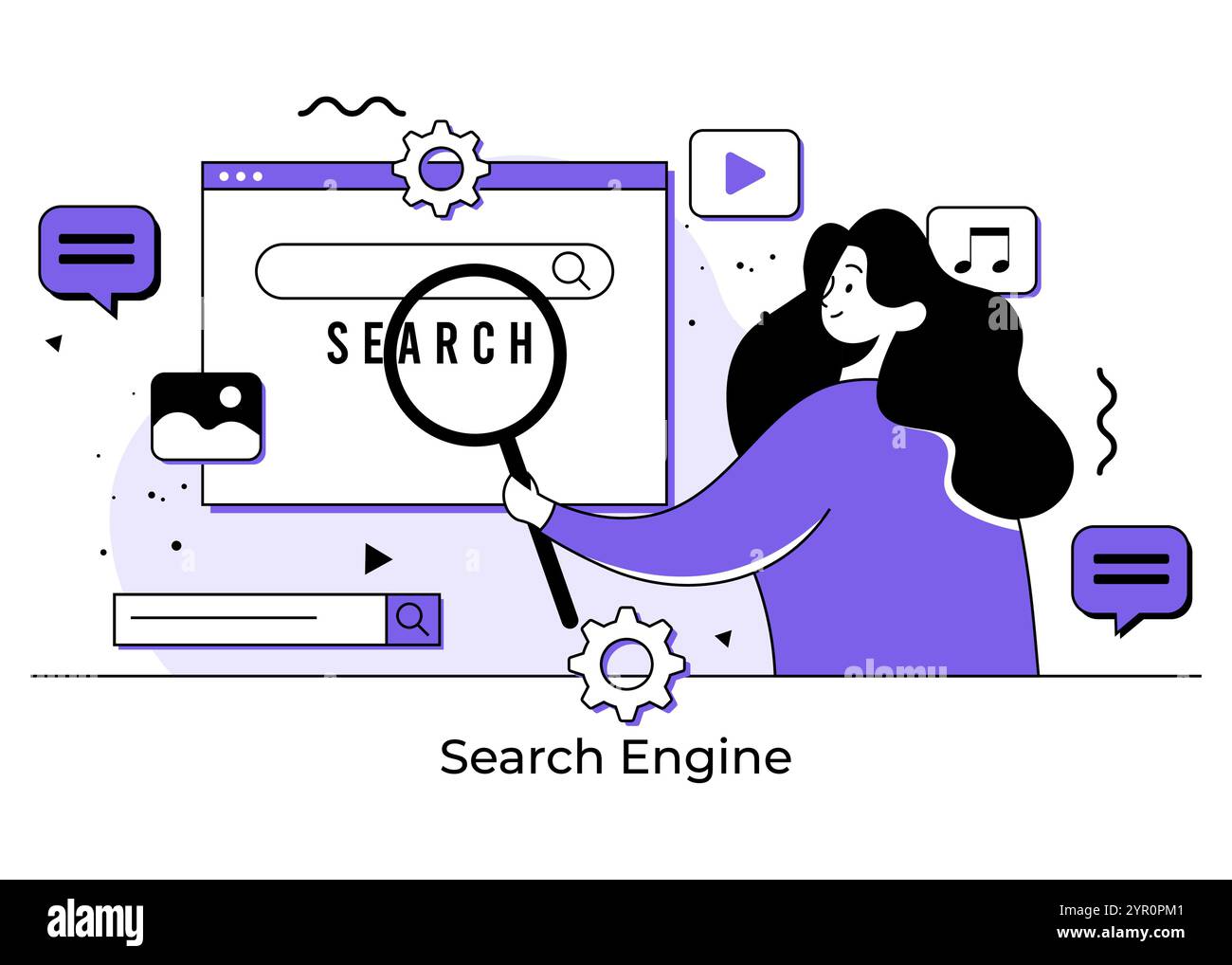 Woman holding web browser Stock Vector Images - Alamy