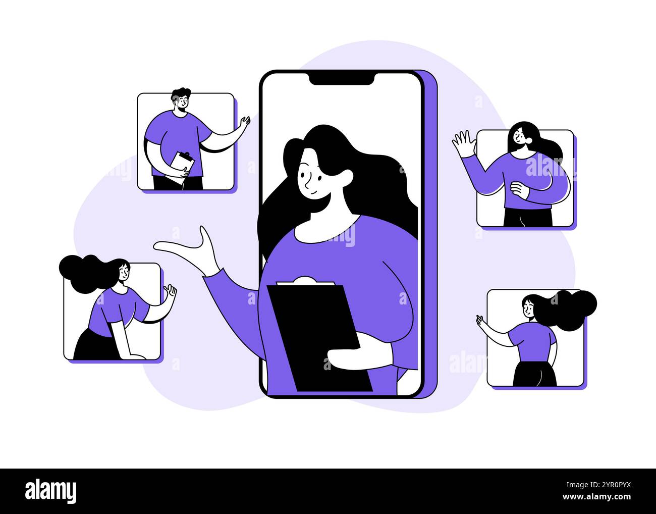 Female call center agents Stock Vector Images - Alamy