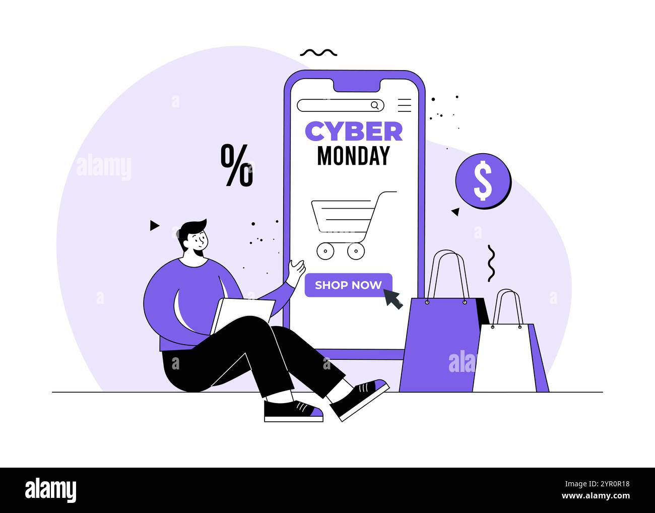 Cyber monday sale woman Stock Vector Images - Alamy